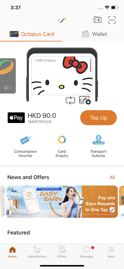 Use and Manage Card Image - Octopus Hong Kong