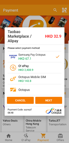 Use of Smart Octopus in Samsung Pay - Octopus Hong Kong